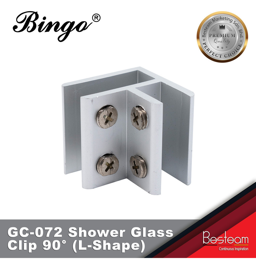 BINGO GC-072 Shower Frameless Glass Clip 90° (L-Shape) | Shopee Malaysia