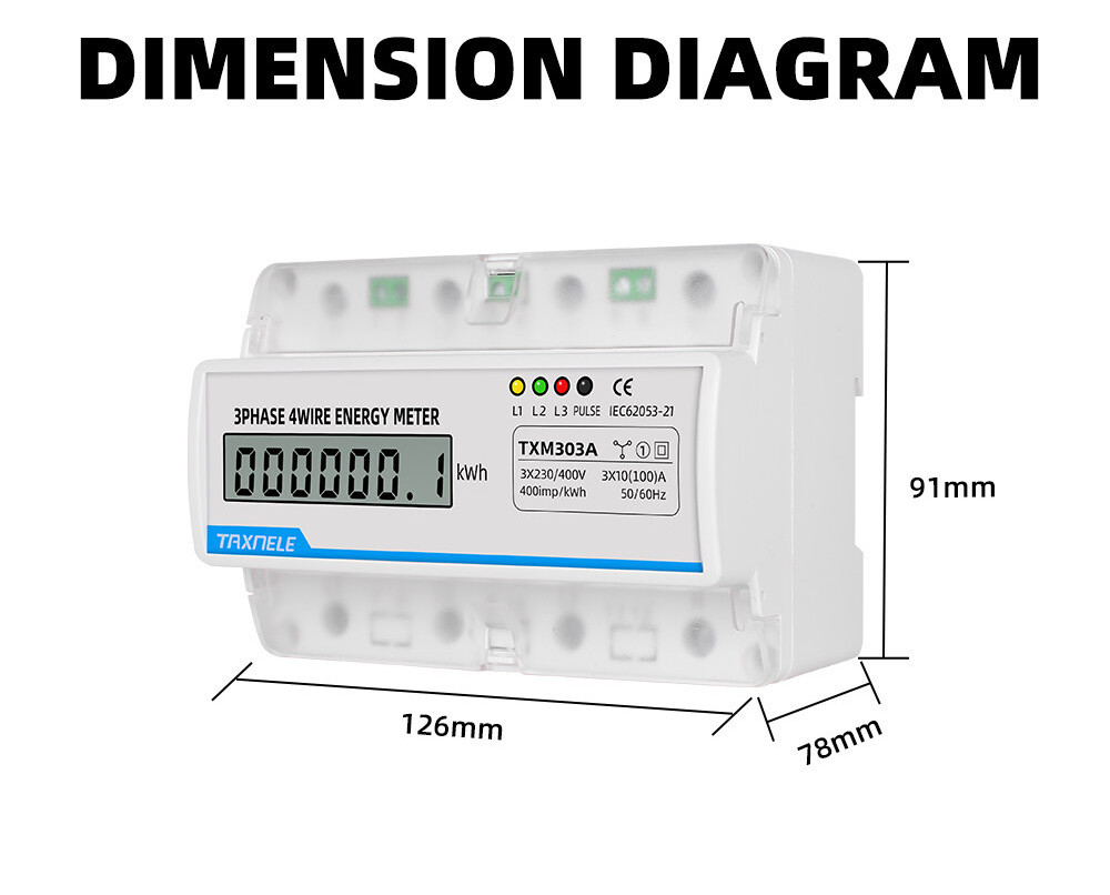 Digital Display Energy Meter 380V 100A LCD Counter 7P Electronic Watt ...