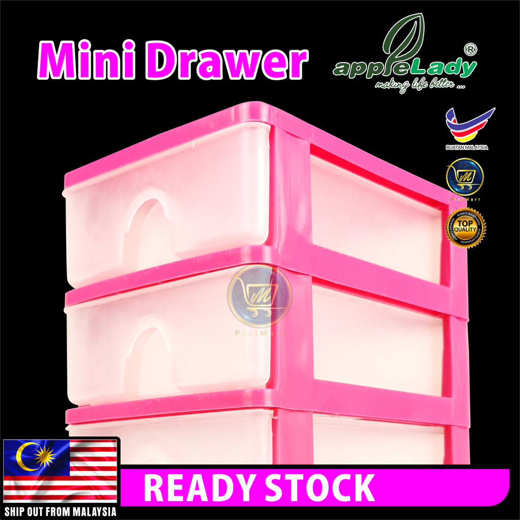 PlatMart - [READY STOCK] 3/4/5 Tier APPLELADY Mini Drawer Storage Box ...