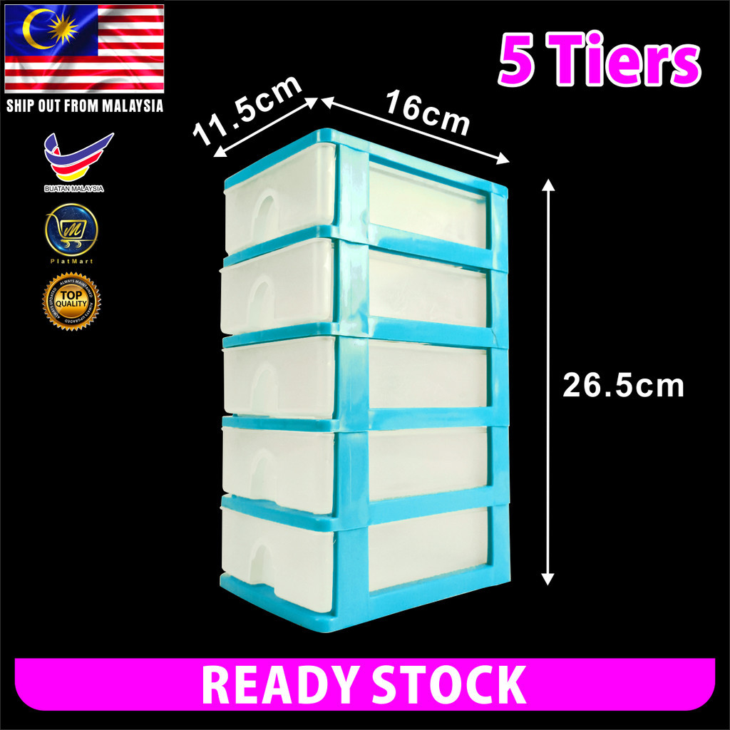 PlatMart - [READY STOCK] 3/4/5 Tier APPLELADY Mini Drawer Storage Box ...