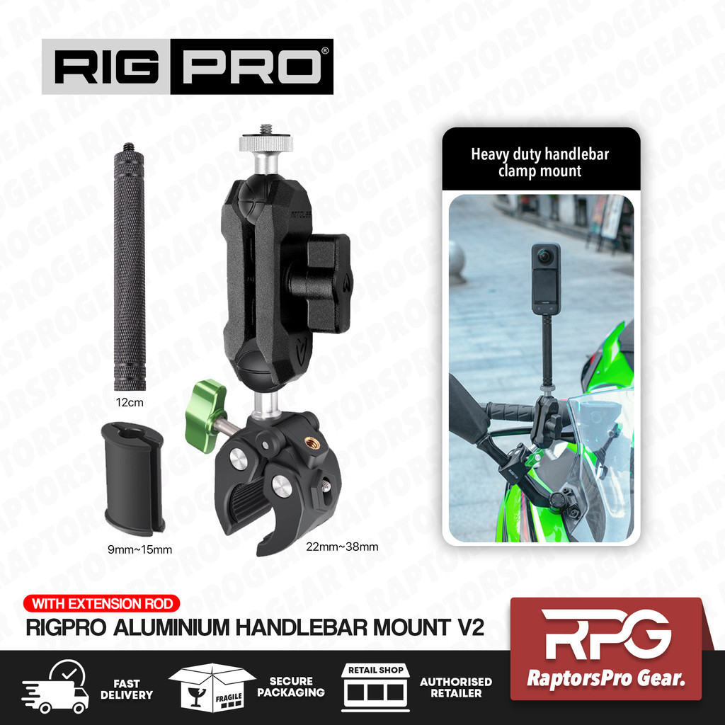 RIGPRO Heavy Duty Aluminium Ball Head Handlebar / Double Clamp Mount V2 ...