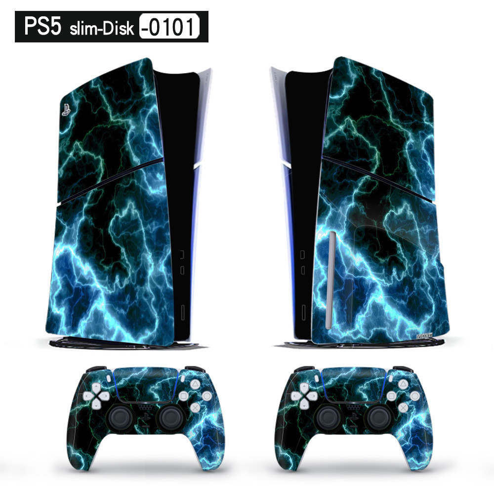 Protective Sticker Vinyl Skin for PS5 Slim Disc Console Full Set Decal ...