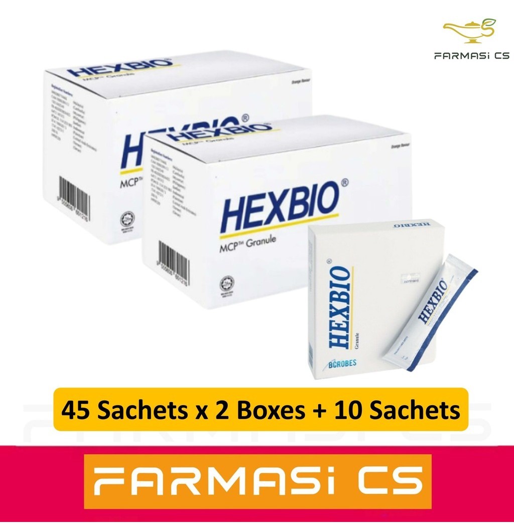 PROMO HEXBIO Granule Probiotic 45 Sachets x 2 Boxes (TWIN) + 10 Sachets ...