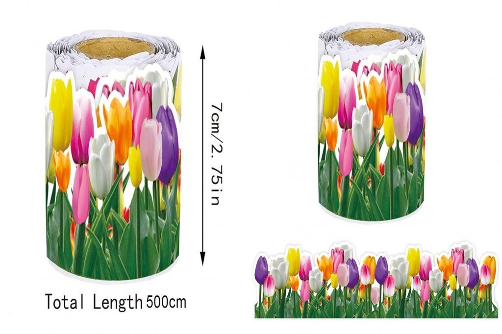 Banjarin Tulip Flower Paper Peel-off Tulip Flower Wallpaper Colorful ...