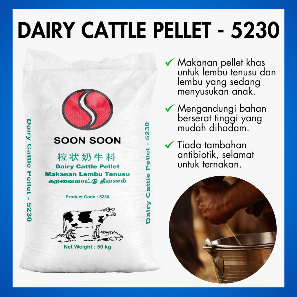 [10KG] [5230] [REPACK] MAKANAN LEMBU TENUSU | DAIRY CATTLE PELLET ...