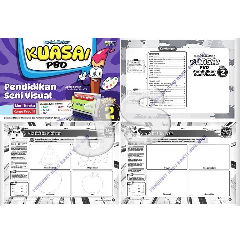 MODUL AKTIVITI KUASAI PBD PENDIDIKAN SENI VISUAL TAHUN 1 2 3 4 5 6 (A3 ...
