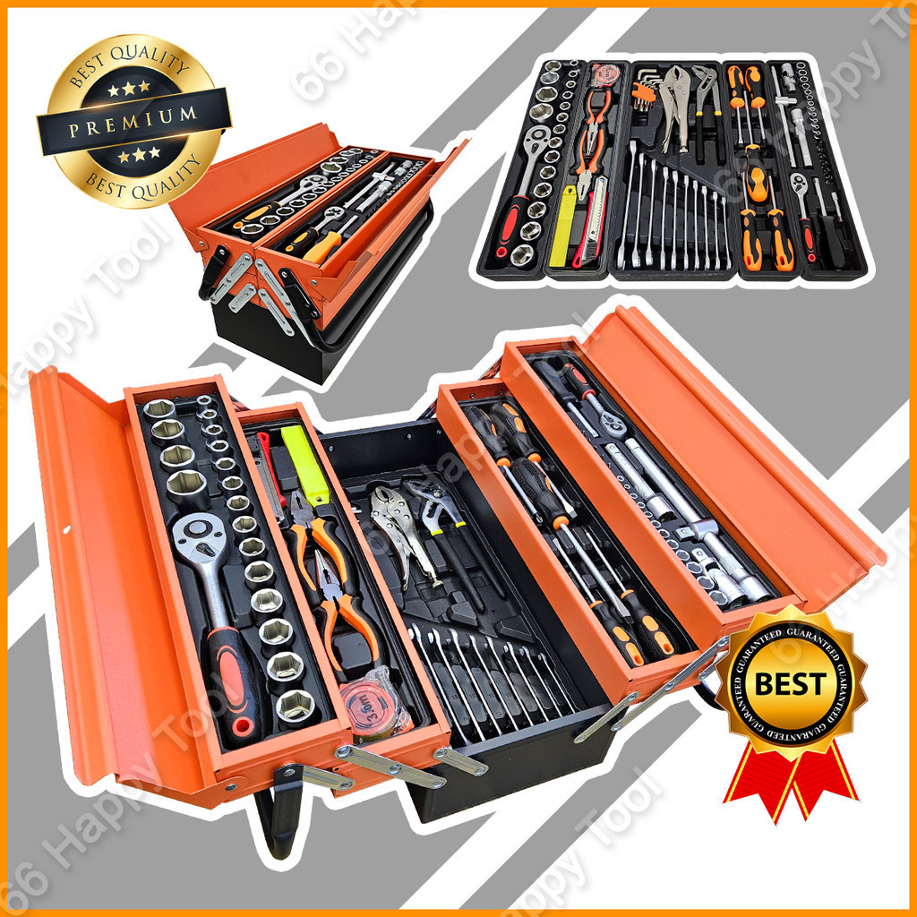 85pcs / 86pcs Metal Tool Box Set Heavy Duty Tools Full Set Kotak ...