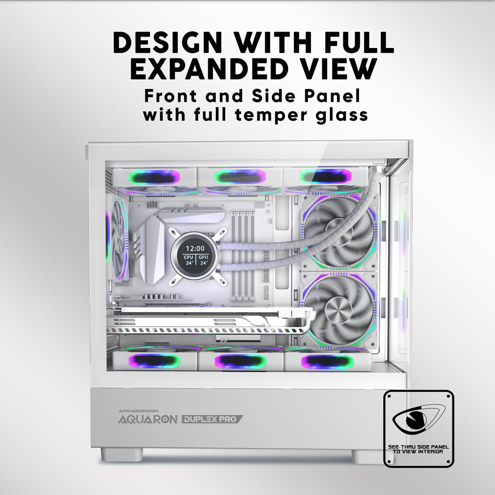 Armaggeddon Aquaron Duplex PRO MATX Dual Chamber PC Case with Tempered ...