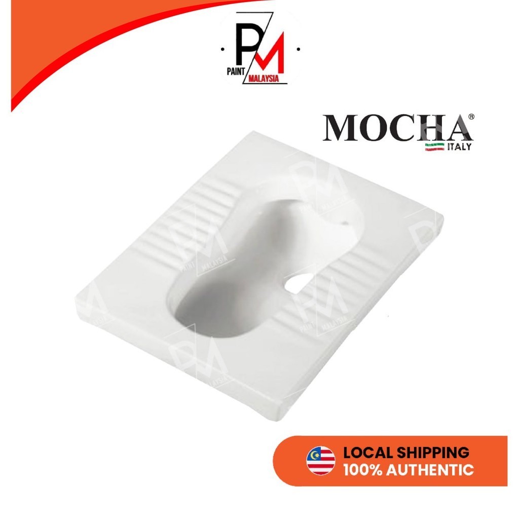 MOCHA MSP124 Squatting Pan White With Footrest Rectangular Squatting ...