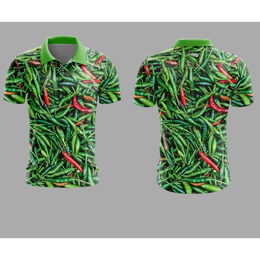 Funny Vegetable Chili Pepper 3D Print Polo Shirt Men's Casual Fashion ...