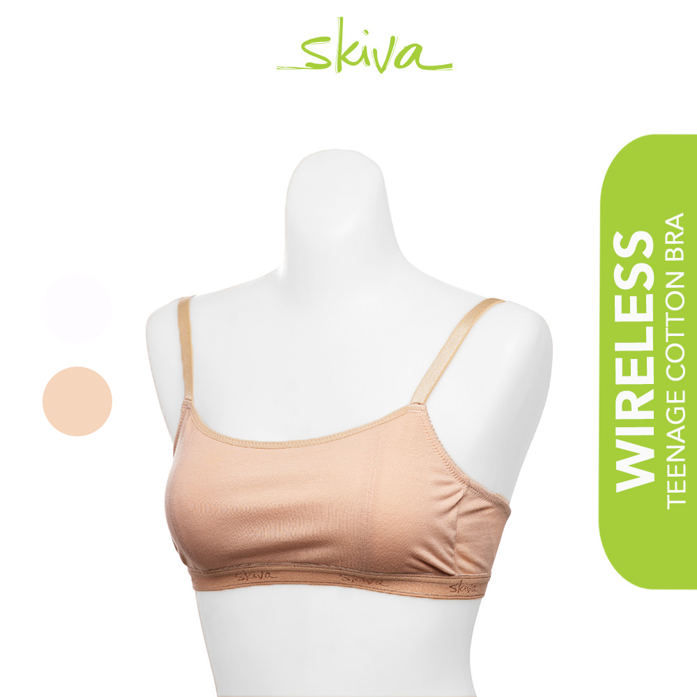 SKIVA Teenage Girl Non Wired Cotton Kid Bra Soft & 3D Fibrefill Student Bra Bigger Cup Size SCT1 ...