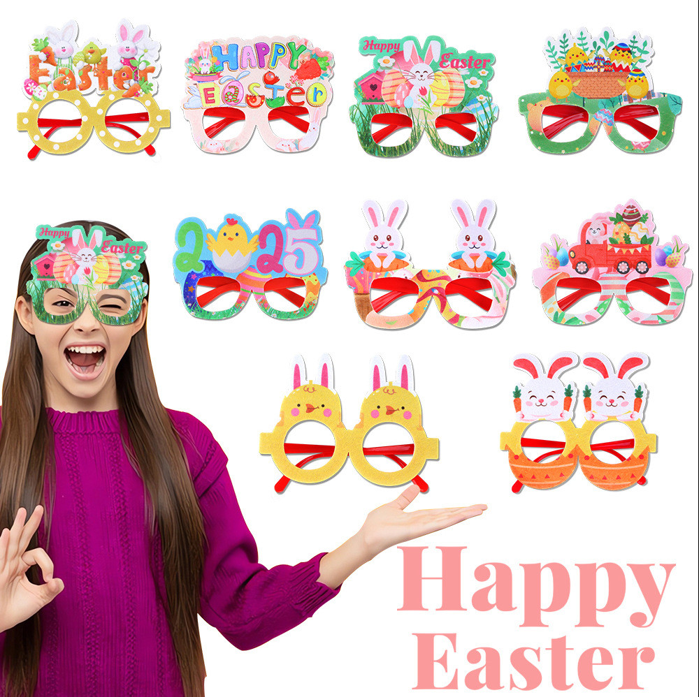 Easter Glasses Cartoon Colorful Bunny Egg Chick Eyeglasses Frame Adult ...