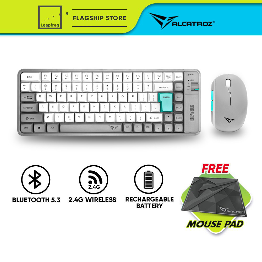 Alcatroz Tetriz Air 300C Bluetooth 5.3 Dual Mode Wireless Keyboard ...