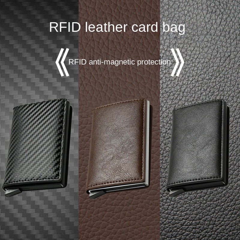 RFID Metal Card Holder - Auto Pop-Up Ultra Thin Anti-Theft Wallet For ...