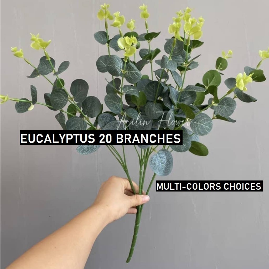 20head Eucalyptus Artificial Artificial Leaf Decoration Eucalyptus ...