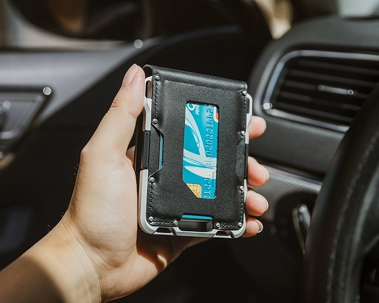 Minimalist Wallet Genuine Leather and Metal Aviation Aluminum Rfid ...