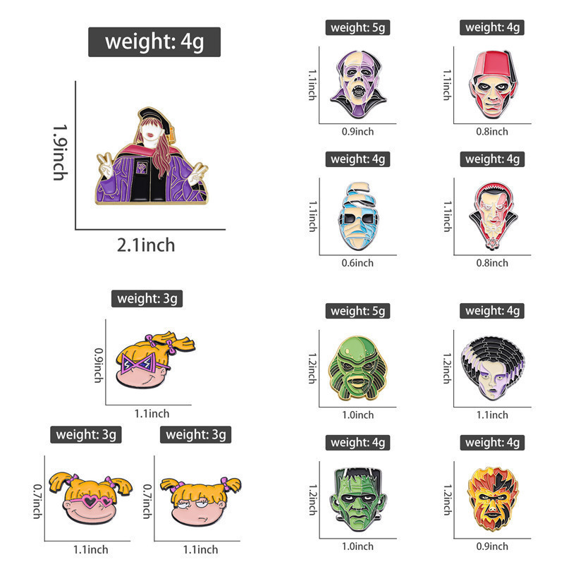 46 Styles Cartoon Anime Character Series Enamel Brooch Spell Battle ...