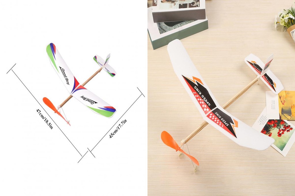 shopeestore| Vintage Airplane Toy Rubber Band-powered Plane Rubber Band ...