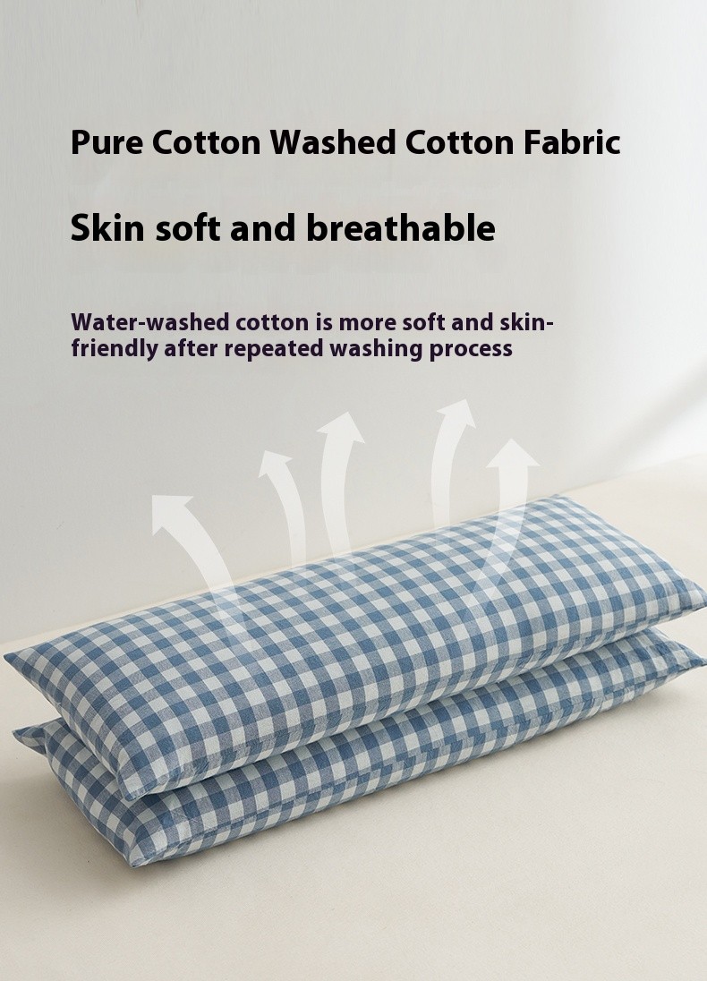 DANSUNREVE Buckwheat Shell Waist Pillow Small Plaid Washed Cotton ...