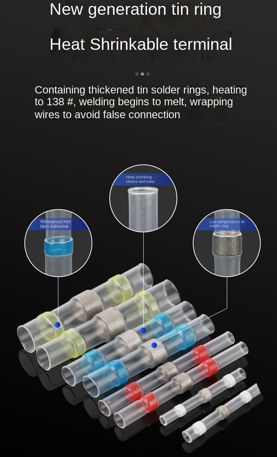 Heat Shrink Waterproof connecting terminal Solder Seal Wire Connectors ...