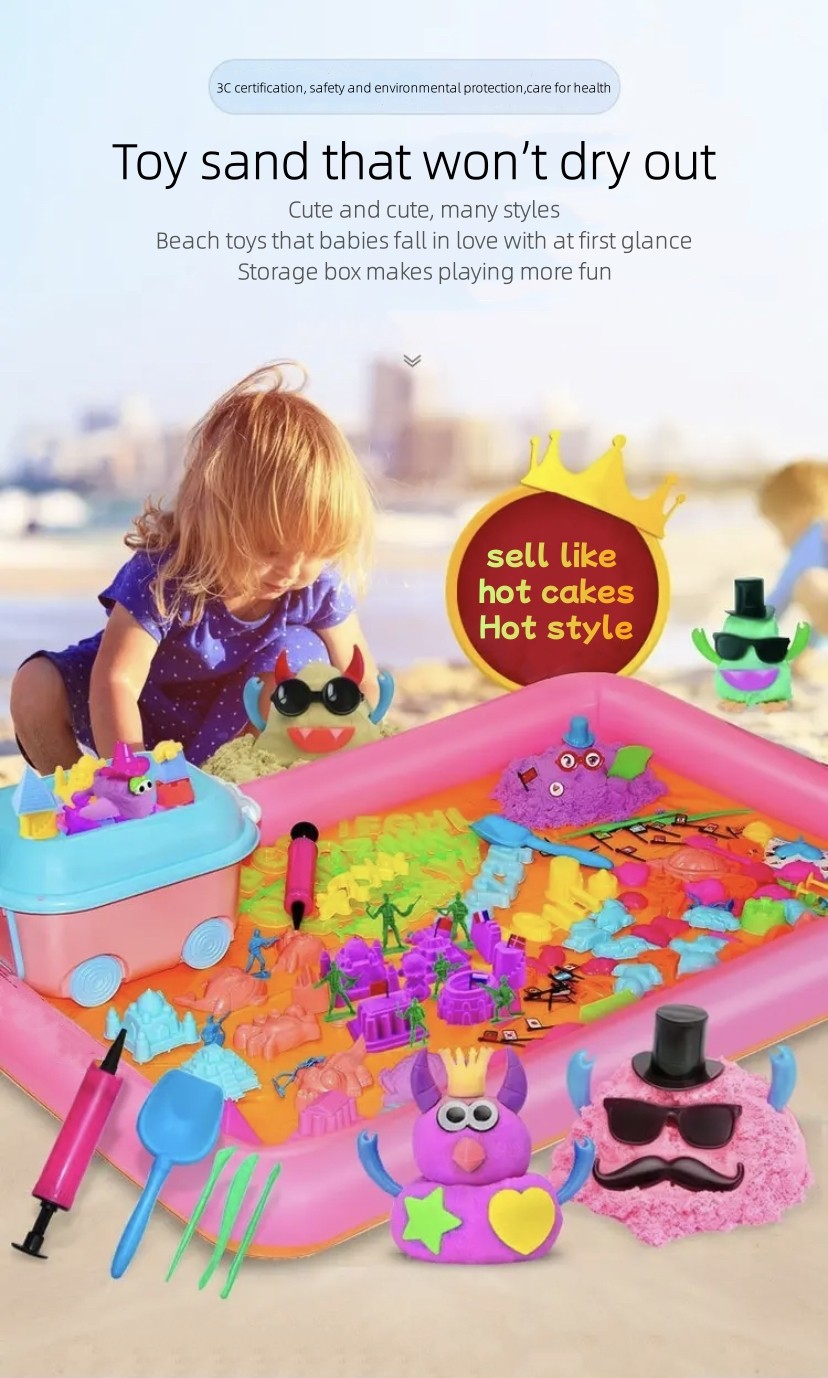 1KG 41Pcs Play Sand Sets Dynamic Eco Sand Castle Play Set Slime Tools ...