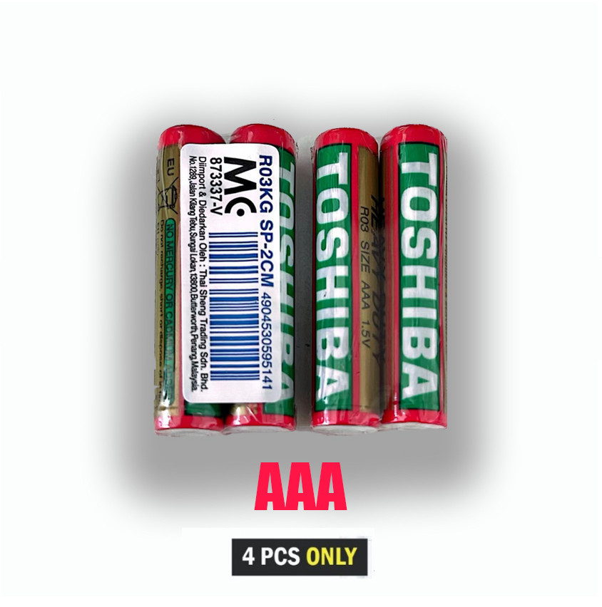 Toshiba Heavy Duty AA & AAA 1.5V Battery [4Pcs] - Genuine Toshiba ...