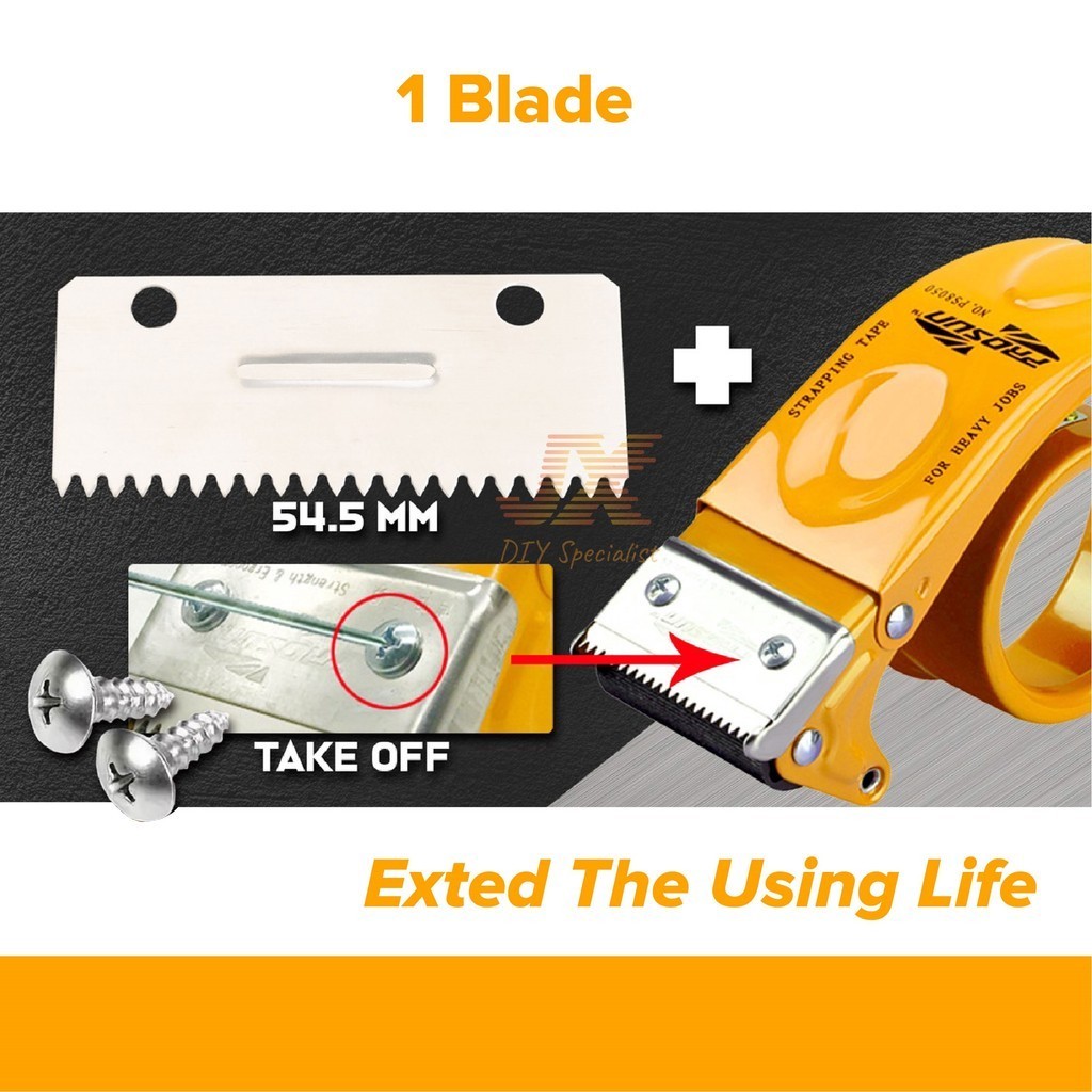 PROSUN OPP Tape Dispenser Blades Only Tape Cutter Stainless Steel Blade ...