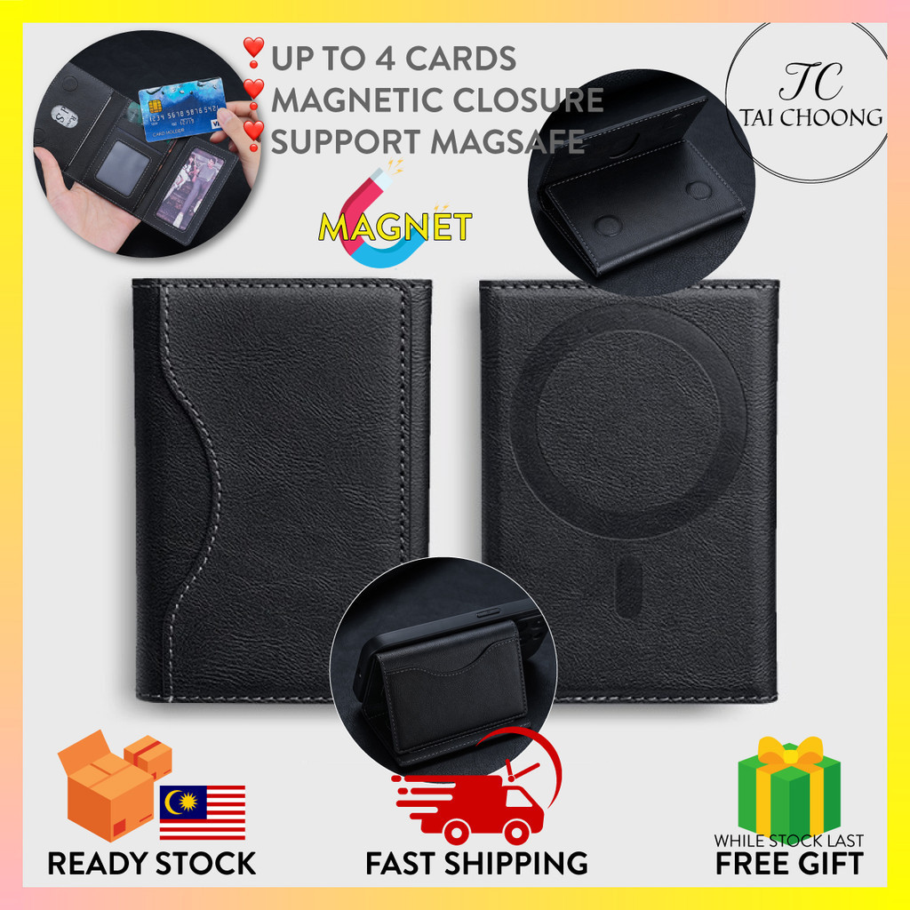 TC BW-121 Premium Mobile Phone MagSafe Leather Trifold Card Holder ...