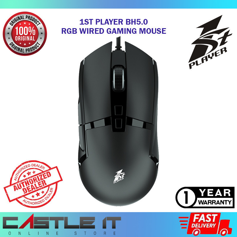 1ST PLAYER BH5.0 BULLET HUNTER Wired RGB E-Sport Gaming Mouse Mice BH 5 ...