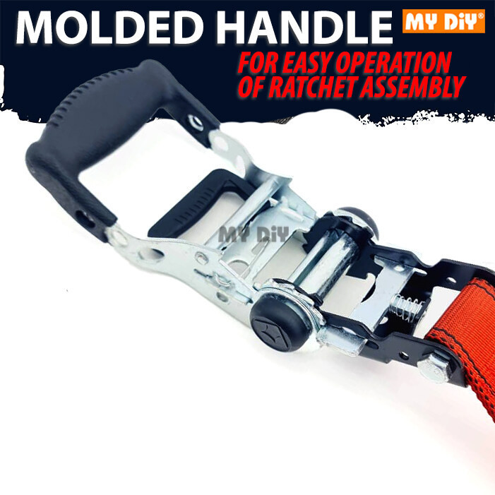 Ready Stock !!! HEAVY DUTY RATCHET TIE DOWN STRAP 1.5 INCH 3 METER / 5 METER 3300LBS BREAKING ...