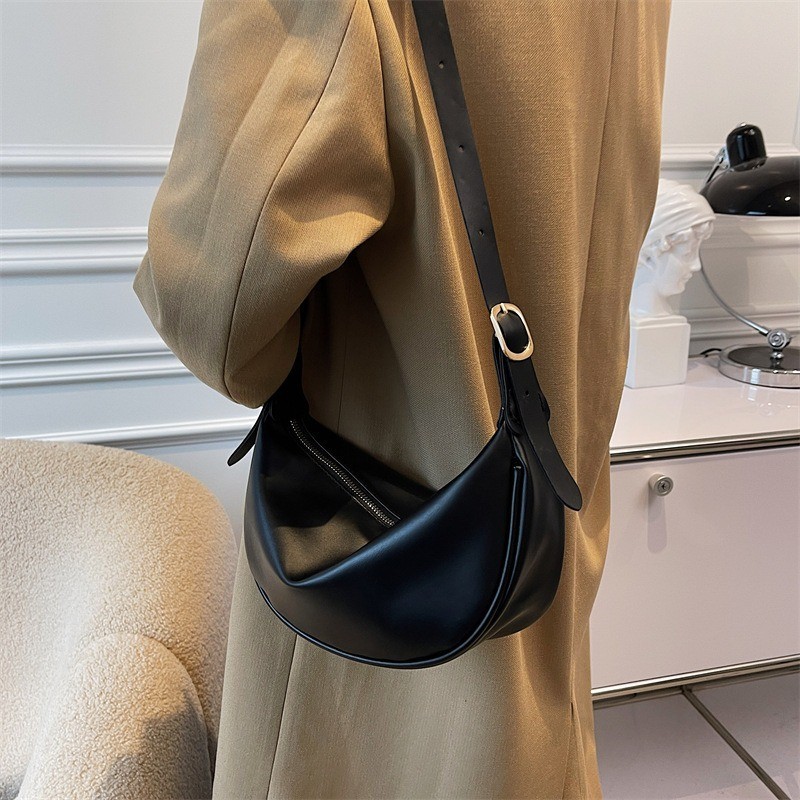 LABER LEE Women Dumpling Shoulder Bag Korean Half Moon PU Leather ...