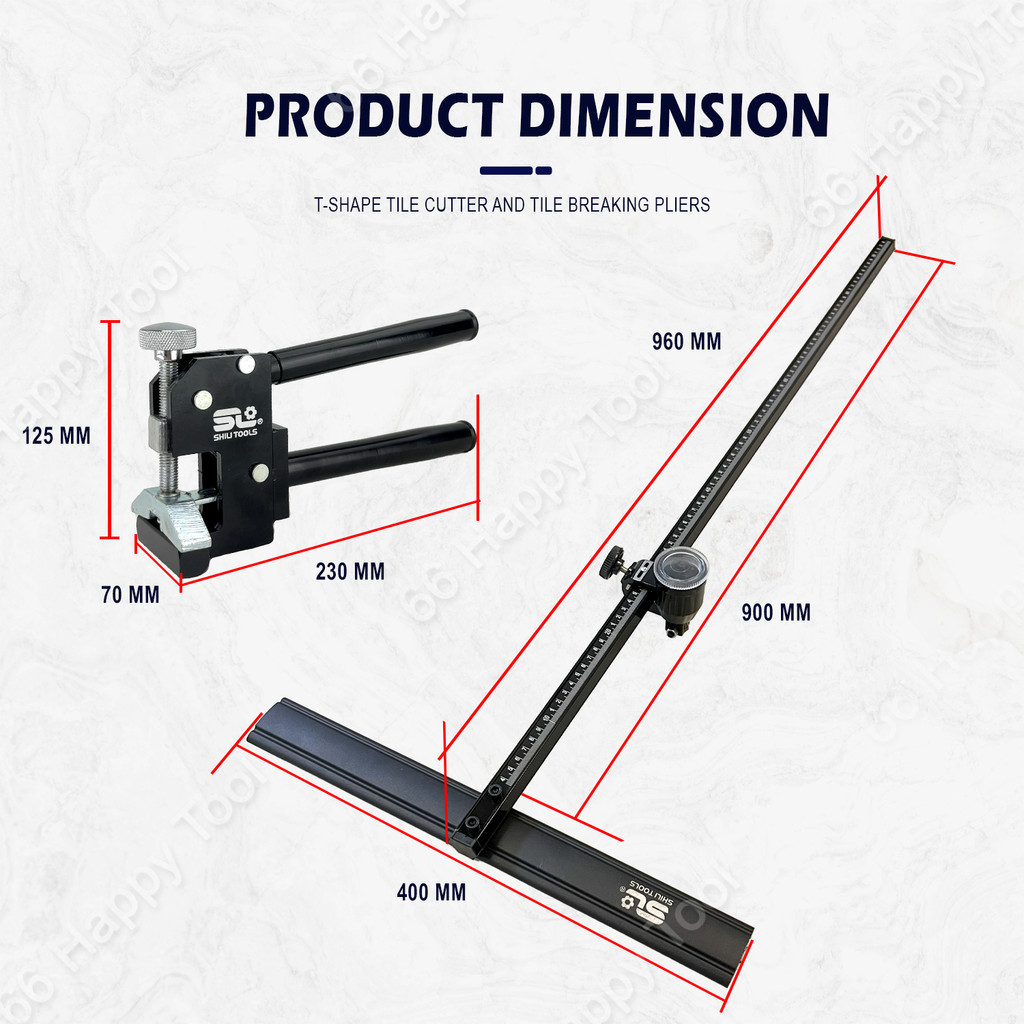 Shili Tools T-Shape Tile Push Cutter Tile Breaking Pliers Cutting ...