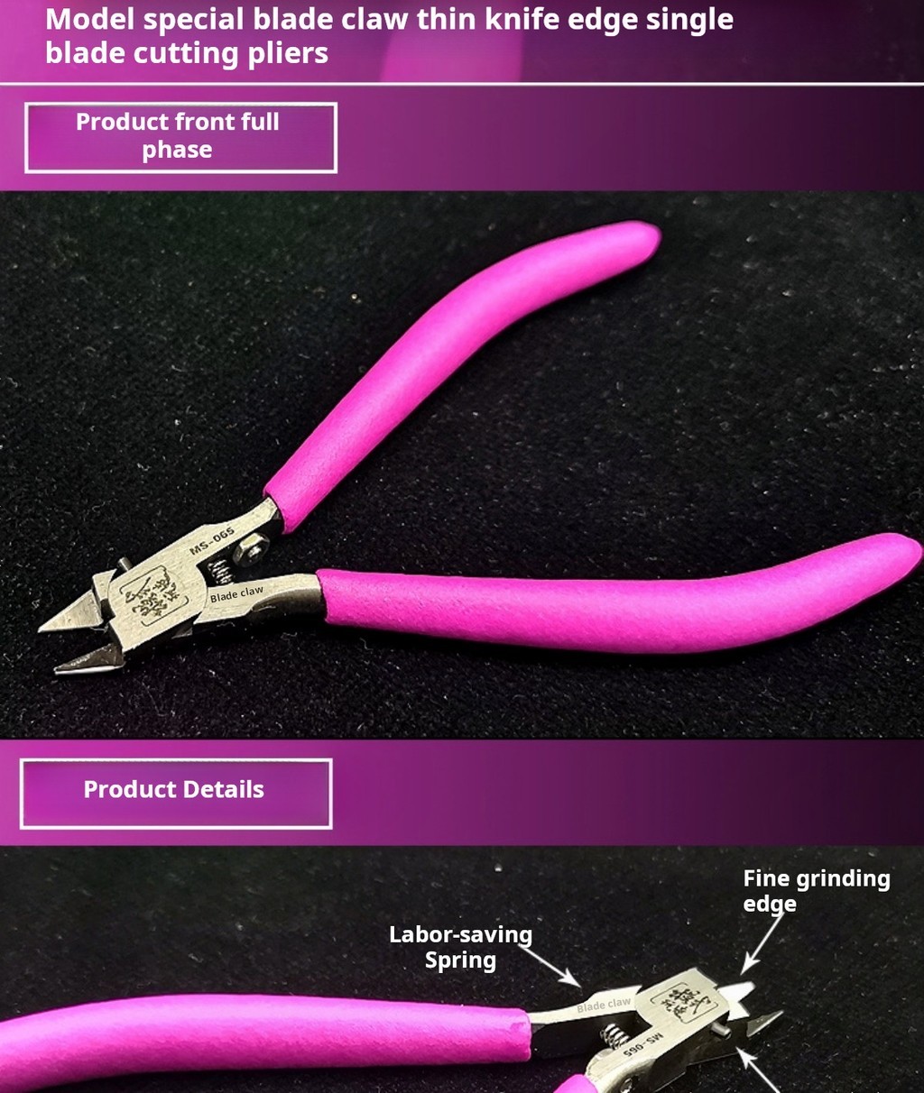MS-065 Single Blade Pliers Sharp Pointed Side Cutter for Gundam Gunpla ...