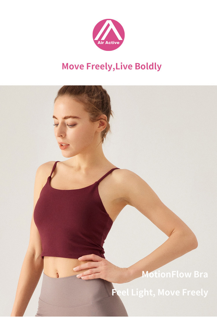 AirActive MotionFlow Bra Padded Sports Bra Lightweight Breathable Adjustable Straps Slim Fit ...
