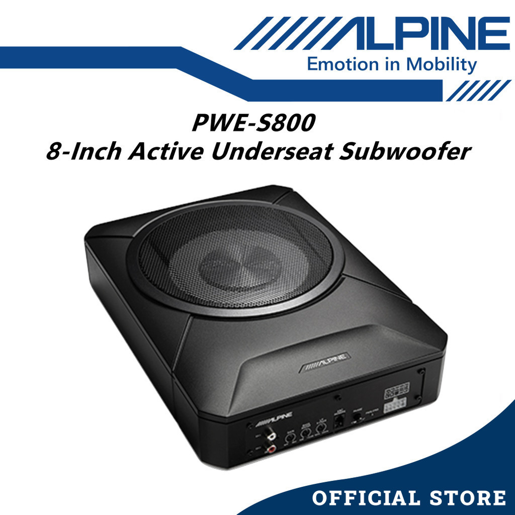 Alpine 8" Active Car Underseat Subwoofer Slim & Compact Active Sub Woofer PWE-S800 | Shopee Malaysia