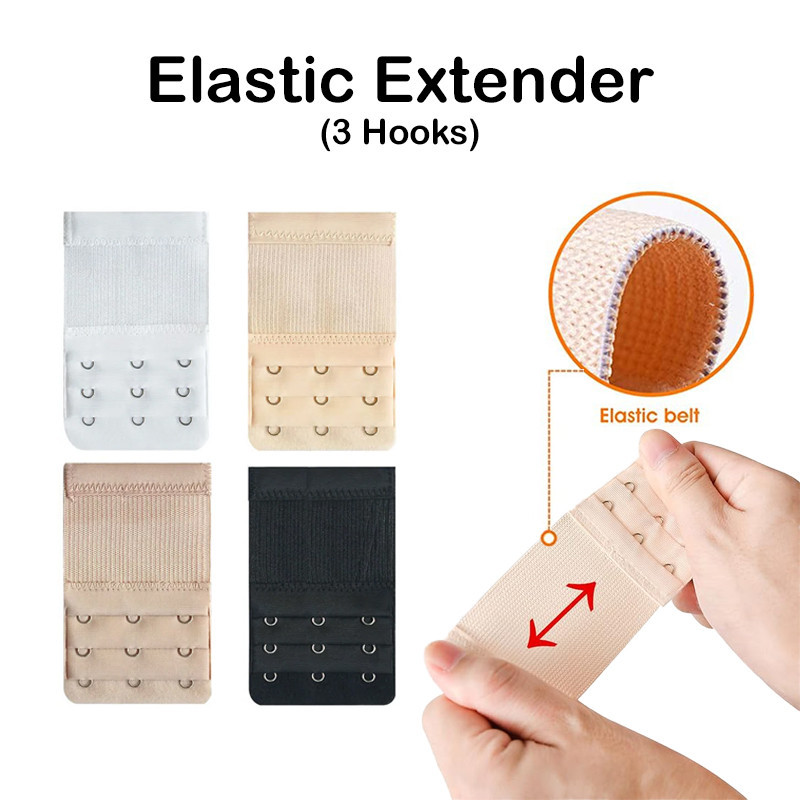 Elastic Bra Extender 3 Hooks 3 Rows Extension Bras Back Girdle Buckle ...