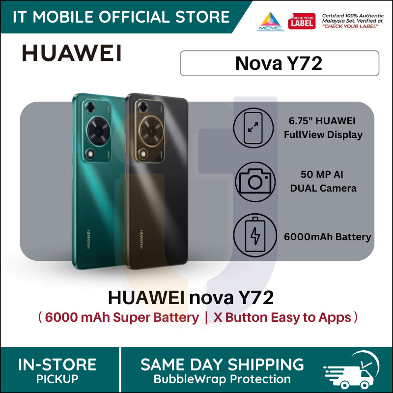 Huawei Nova Y72 8+128GB | 6000 mAh Big Battery | 50MP Main Camera ...