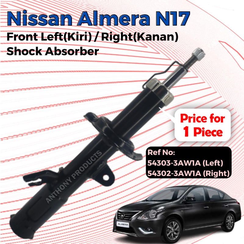 Nissan Almera N17 Front Left / Right Shock Absorber 54302-3AW1A / 54303 ...
