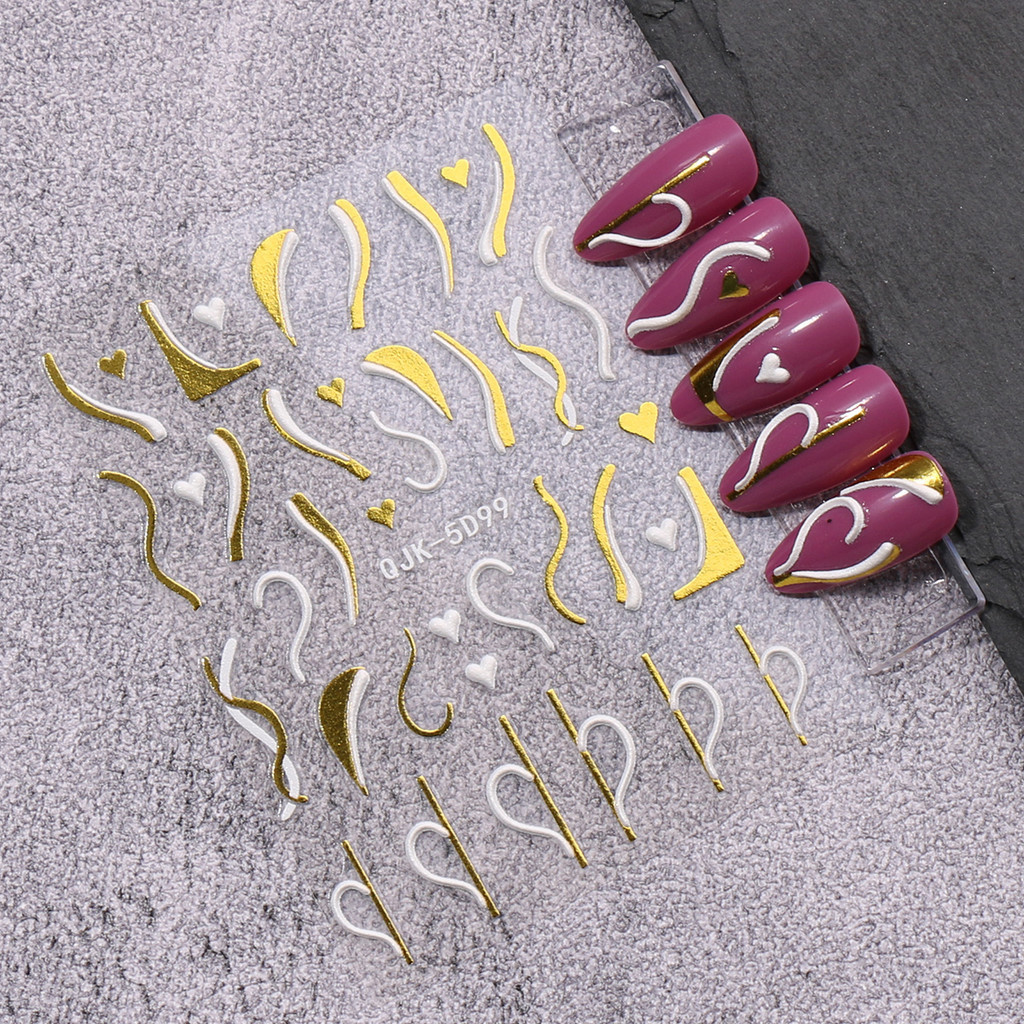 HAMA NAIL 5D Embossed Nail Art Sticker Wholesale Spring Small Flower ...