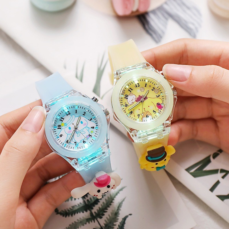 Sanrio Kids Watch Jelly Color Kuromi LED Light Watch for Kids jam ...