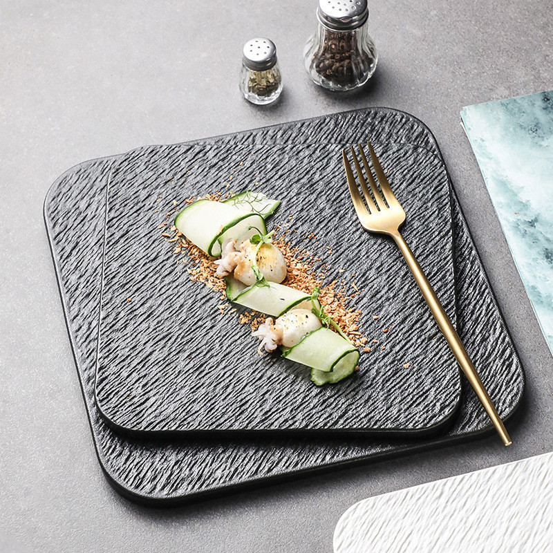 Nordic Style Ceramic Rock Pattern Board Porcelain Plate Plate Plate ...