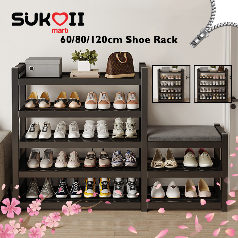 SKOI 60/80/120cm 5 Tier Bold Tube Shoe Storage Rack Entryway Shoe ...