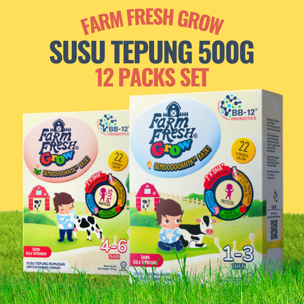 Farm Fresh Grow Susu Tepung Milk Powder 500G X 12 PACKS SET BORONG ...