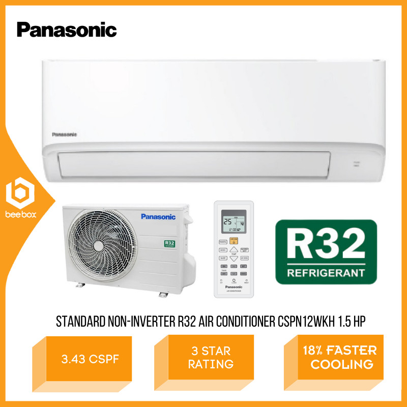 Panasonic Standard Non-Inverter R32 Air Conditioner Big Flap 1.5HP 3 ...