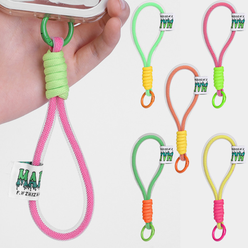 Colorful Braided Rope Phone Wrist Strap - Mobile Phone Short Hanging ...