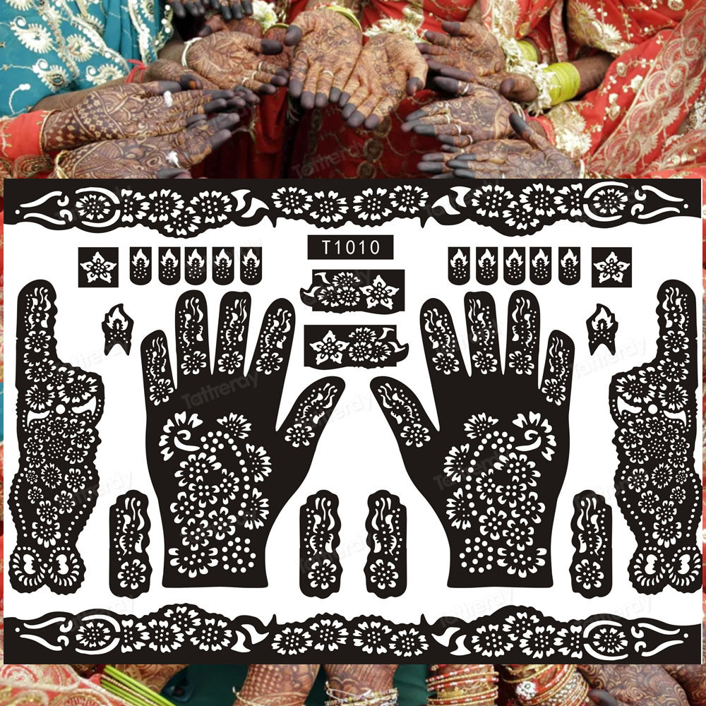 Henna Tattoo Painting Hollow Drawing Face Hand Arm Leg Feet India Henna ...