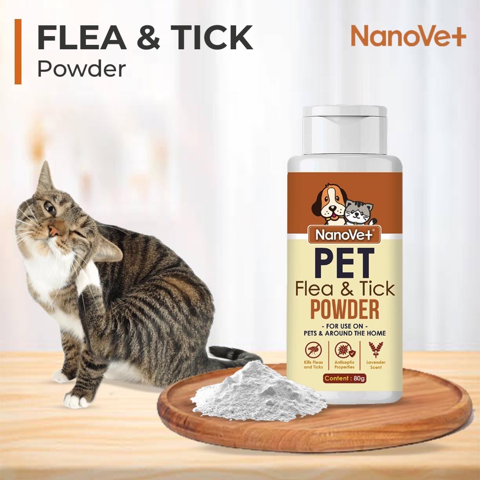 Nanovet Flea & Tick Powder for Cats and Dogs - 80gm | Shopee Malaysia