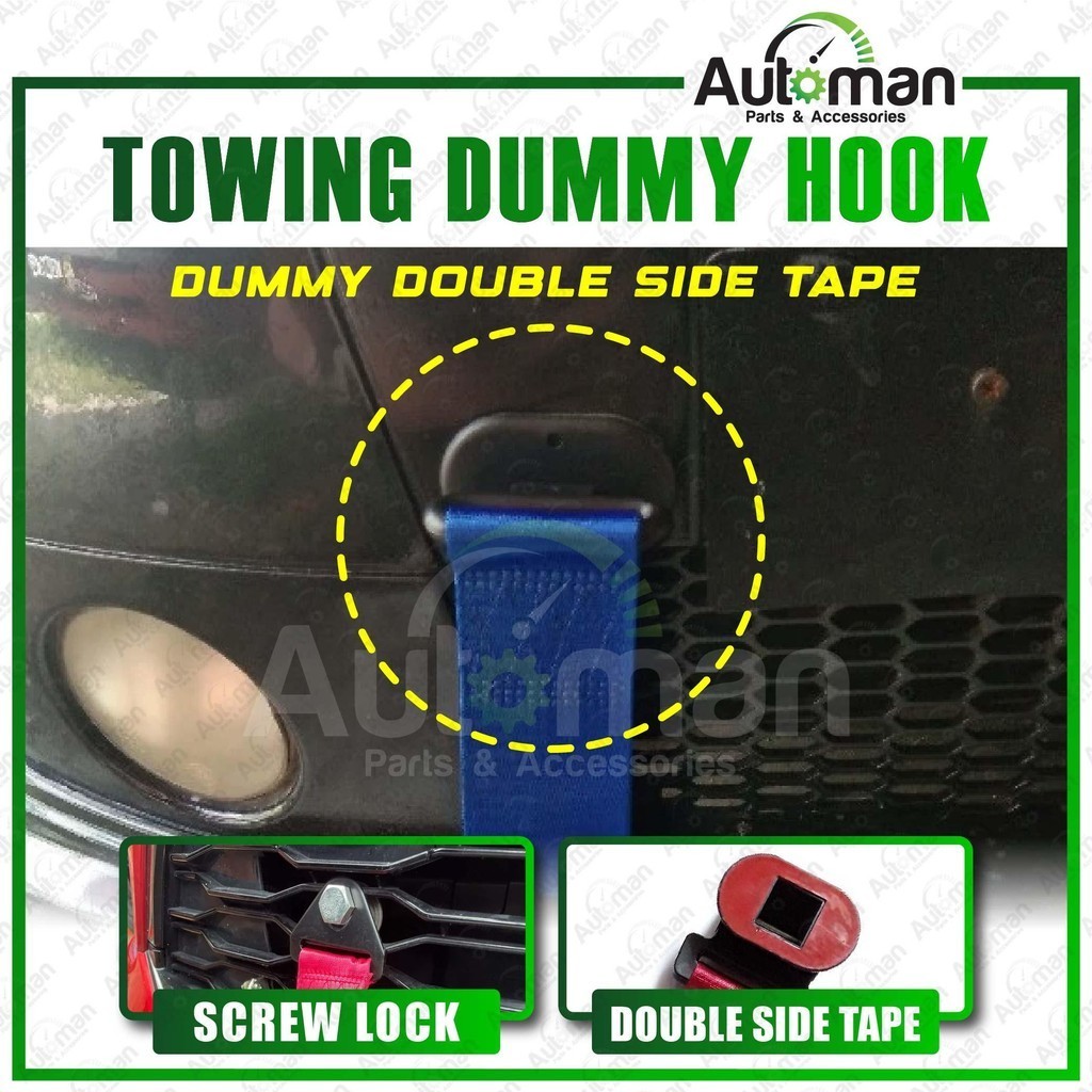 Universal Car Towing Strap Belt Decal Strip sticker Double Tape Bumper ...