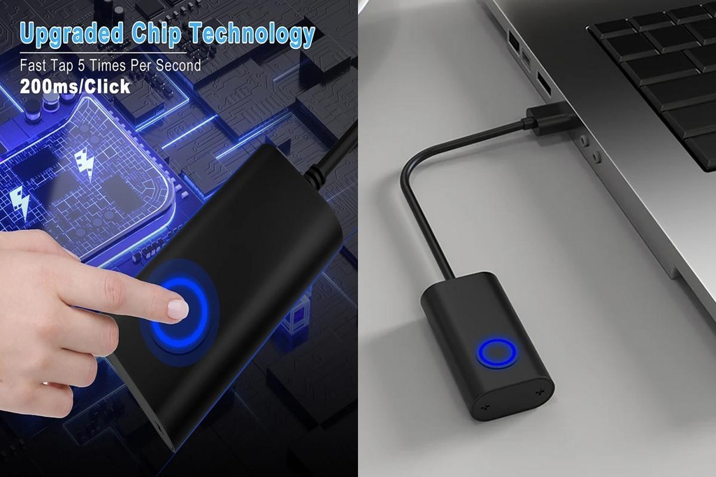 ☼WT Usb Mouse Mover Hid Mouse Simulator Usb Type-c Mouse Jiggler Dual ...