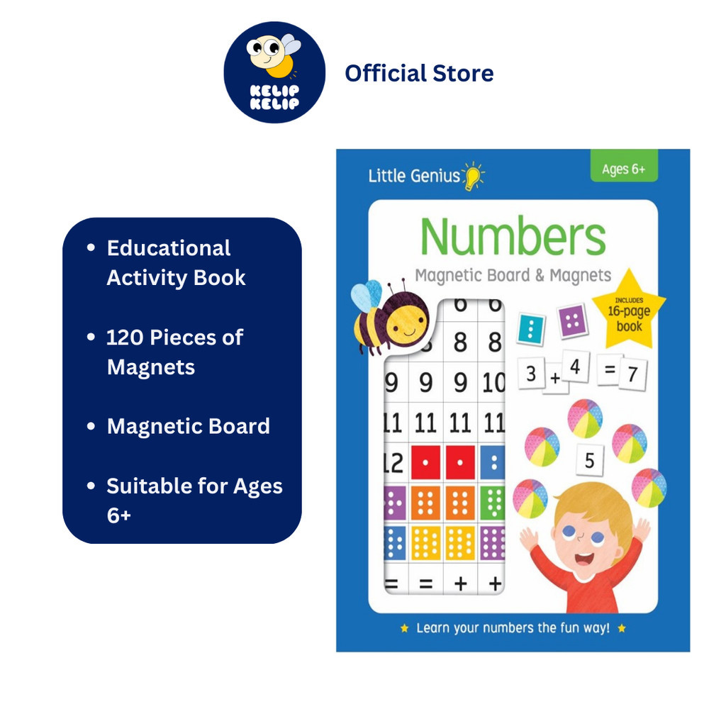 Little Genius 123 Activity Book With Magnetic Board & Magnets for Kids ...